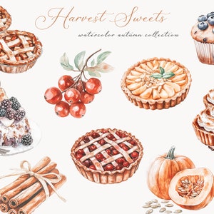 Fall Desserts Clipart - Autumn Food Clipart - Harvest Clipart ...