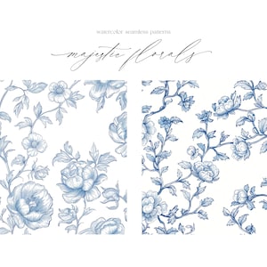 Chinoiserie Floral Seamless Patterns - Vintage Floral Patterns ...