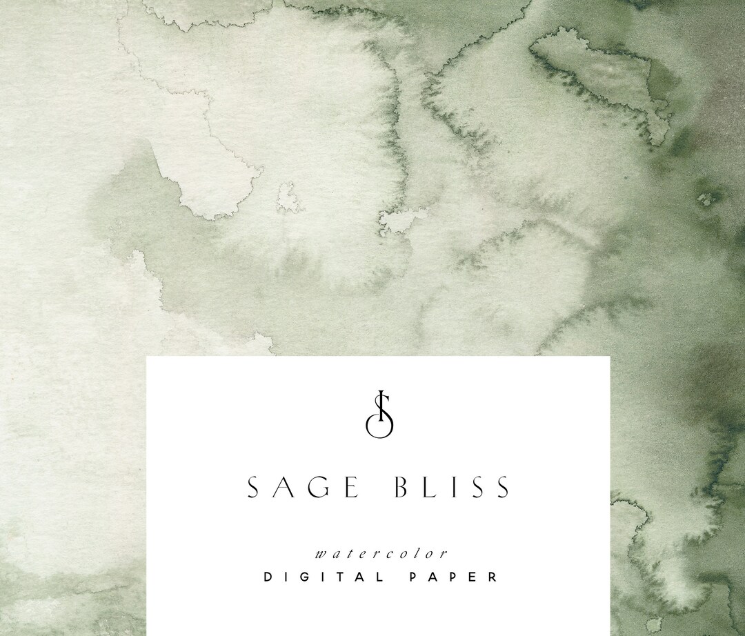 Digital Watercolor Paper-watercolor Background-watercolor Clipart-sage ...