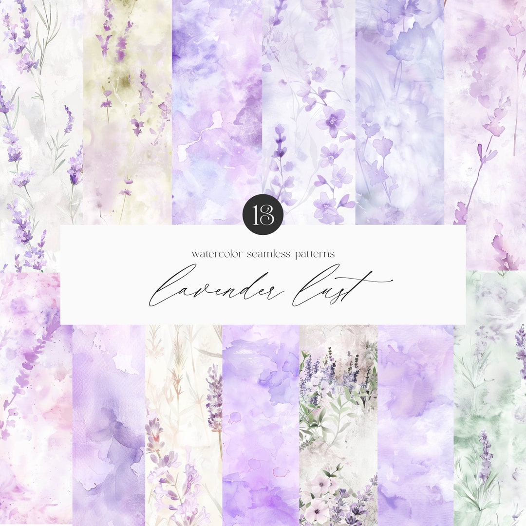 Lavender Floral Watercolor Seamless Patterns,abstract Lavender Pastel ...