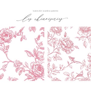 Dusty Rose Chinoiserie Floral Seamless Patterns-vintage Floral Patterns ...