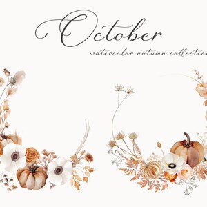 Watercolor Autumn Bouquets - Autumn Clipart - Fall Clipart - Pumpkin ...