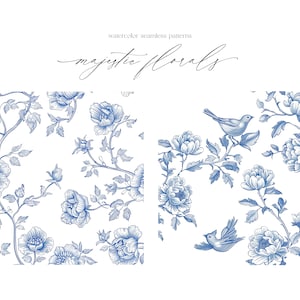 Chinoiserie Floral Seamless Patterns - Vintage Floral Patterns ...