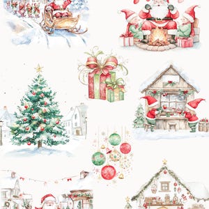 Watercolor Christmas Clipart - Watercolor Santa Claus Clipart ...