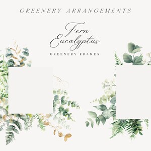 Greenery Watercolor Clipart - Eucalyptus Clipart - Greenery Elements ...