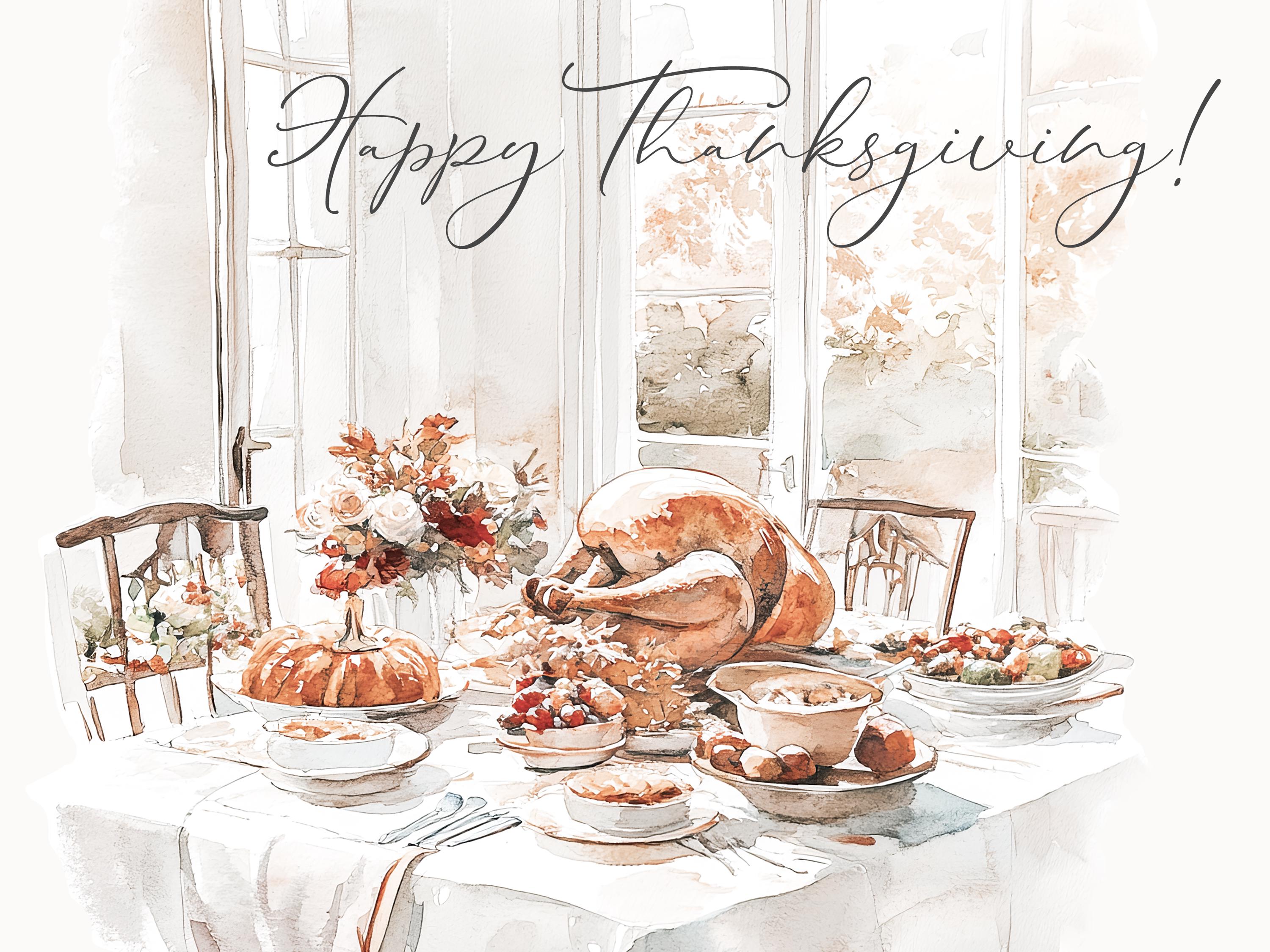 Thanksgiving Watercolor Clipart - Harvest Clipart - Turkey Clipart ...