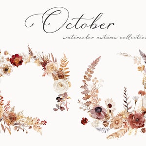 Watercolor Autumn Bouquets - Autumn Clipart - Fall Clipart - Pumpkin ...
