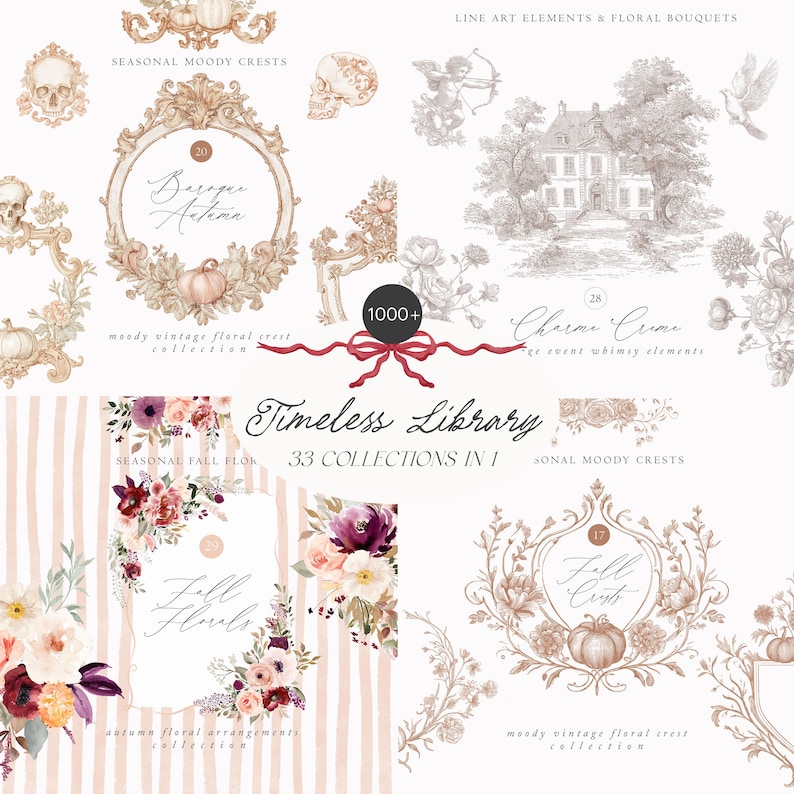 Graphics Clipart Bundle - Watercolor Seasonal Clipart Bundle - 33 in 1 ...