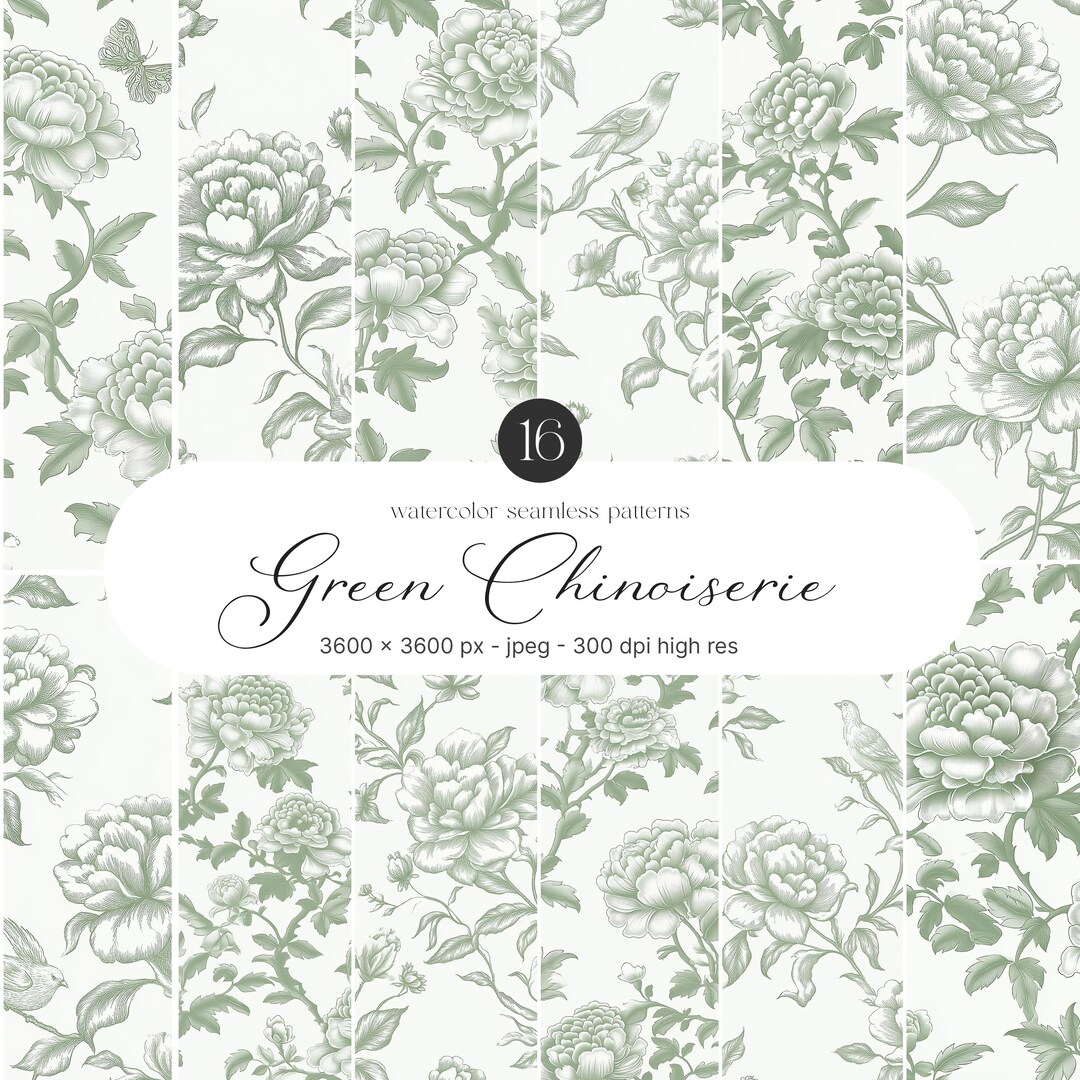 Chinoiserie Floral Seamless Patterns - Vintage Floral Patterns ...