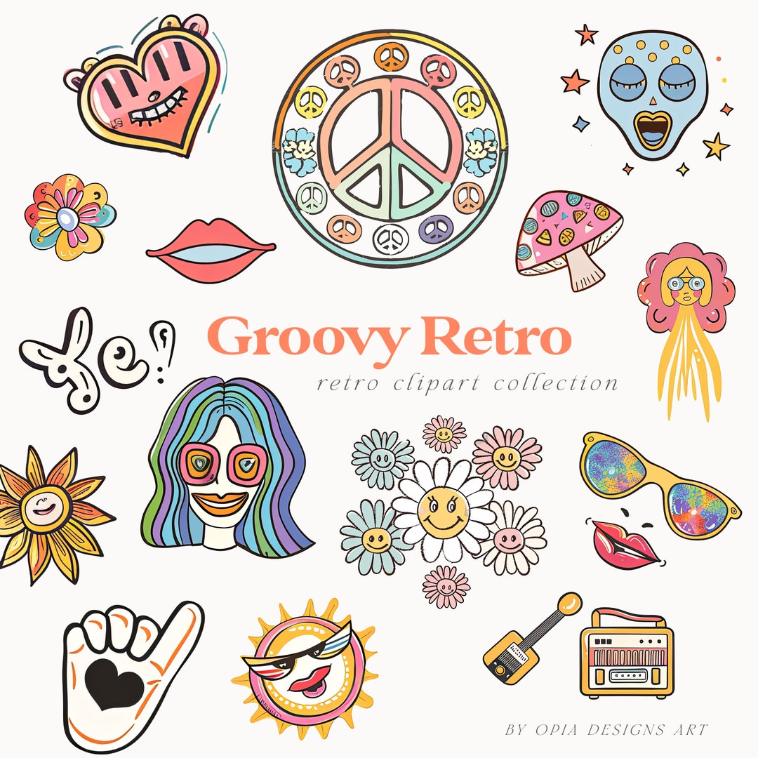Groovy Retro Clipart Set Retro Clipart Collection Retro Clipart Groovy ... Groovy Retro Clipart Set Retro Clipart Collection Retro Clipart Groovy ...