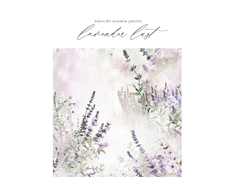 Lavender Floral Watercolor Seamless Patterns,abstract Lavender Pastel ...