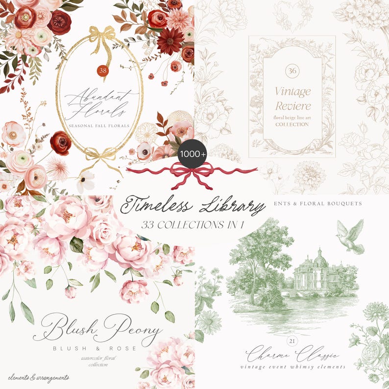 Graphics Clipart Bundle - Watercolor Seasonal Clipart Bundle - 33 in 1 ...