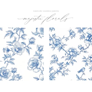 Chinoiserie Floral Seamless Patterns - Vintage Floral Patterns ...