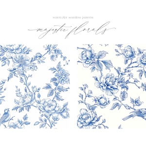 Chinoiserie Floral Seamless Patterns - Vintage Floral Patterns ...