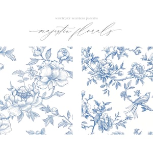 Chinoiserie Floral Seamless Patterns - Vintage Floral Patterns ...