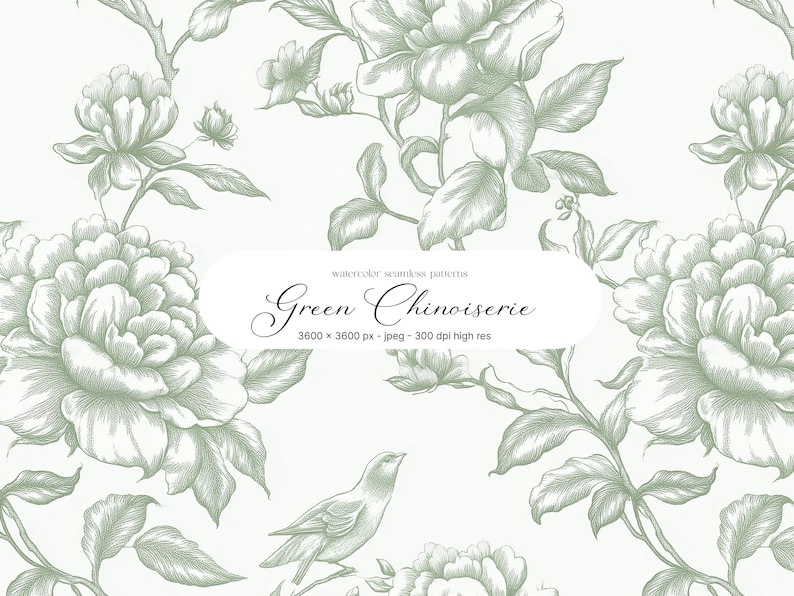 Chinoiserie Floral Seamless Patterns - Vintage Floral Patterns ...
