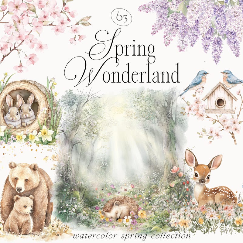 Spring Animals Clipart - Etsy