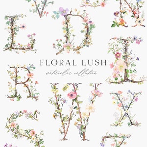 Wild Flowers Alphabet - Wild Flowers Letters - Premade Floral Alphabet ...