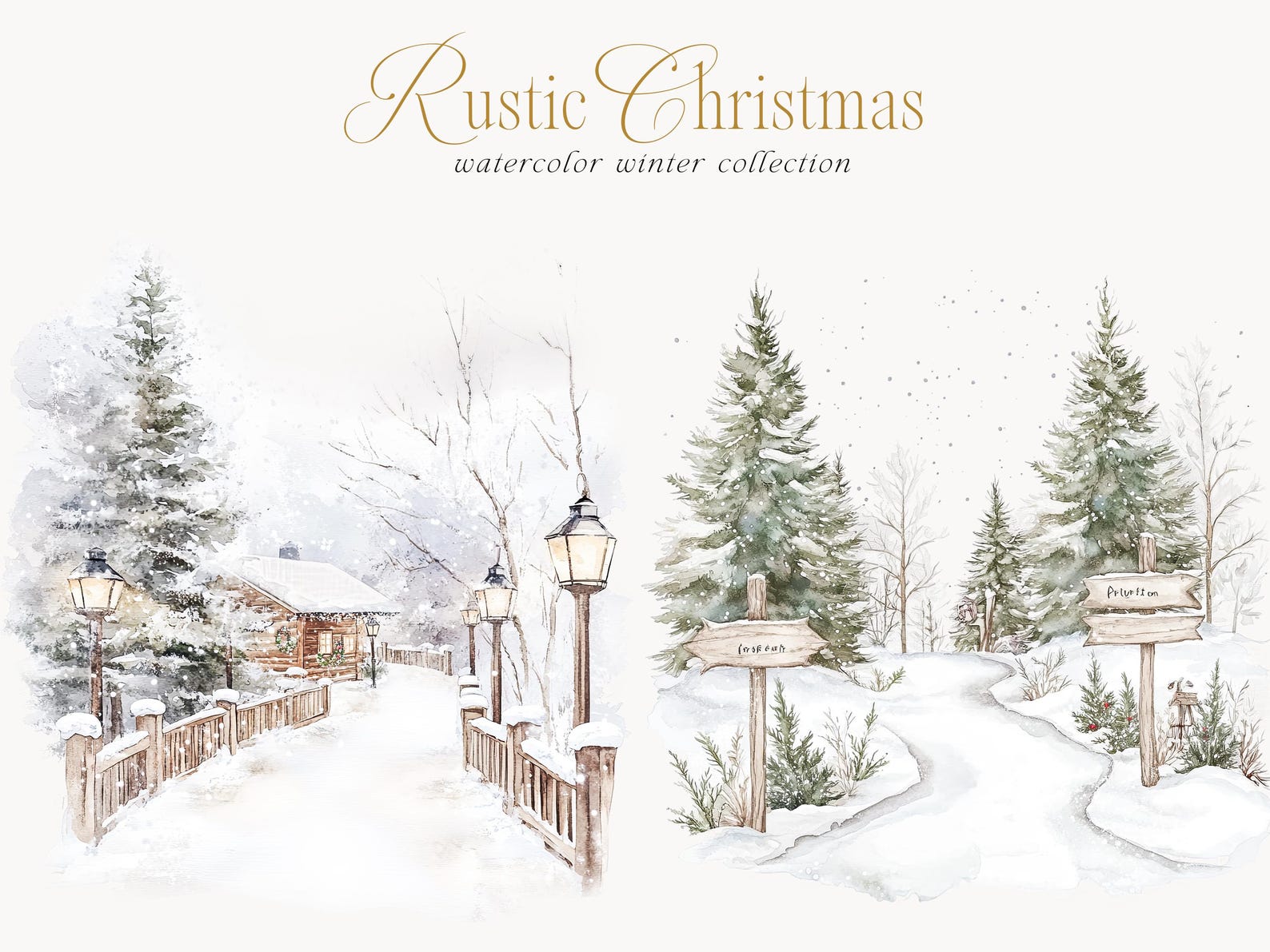 Watercolor Rustic Christmas Clipart - Christmas Ornaments Clipart ...