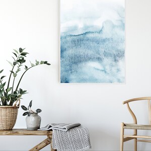 Blue Watercolor Print, Printable Art, Blue Wall Art, Abstract Art ...