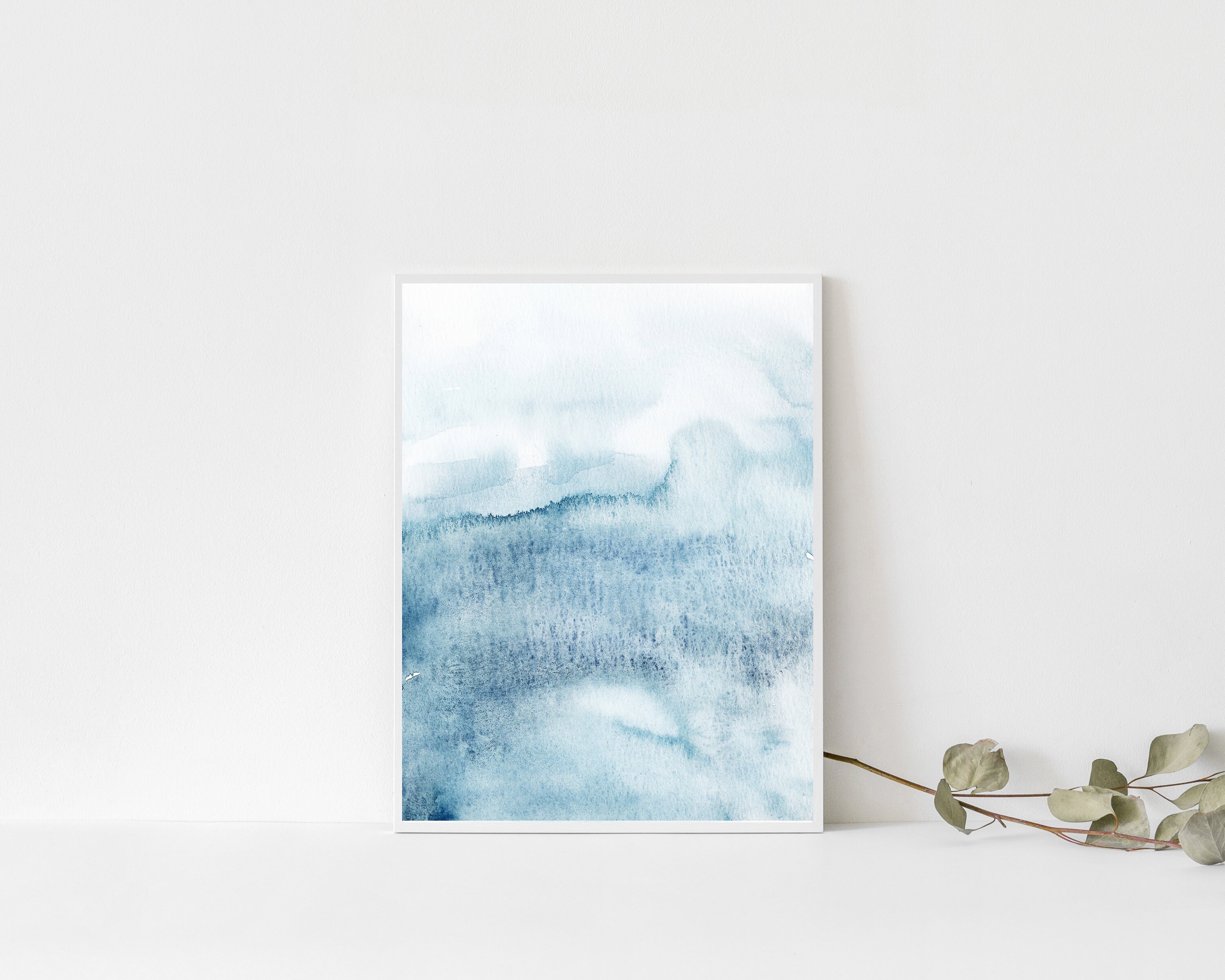 Blue Watercolor Print Printable Art Blue Wall Art Abstract - Etsy