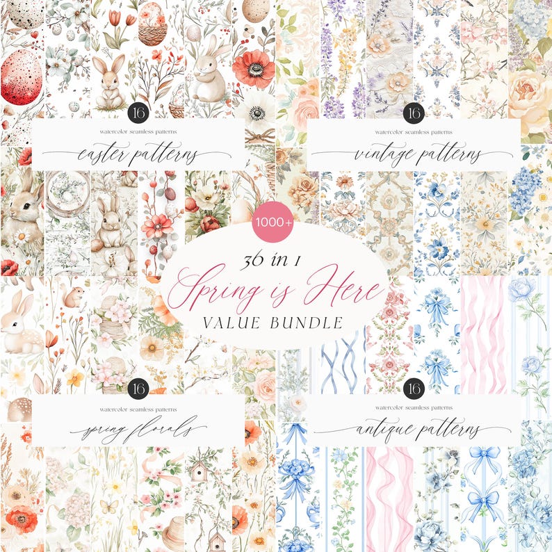 Watercolor Spring Clipart Bundle-watercolor Spring Clipart Bundle ...