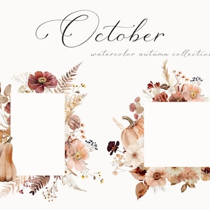 Watercolor Autumn Bouquets - Autumn Clipart - Fall Clipart - Pumpkin ...