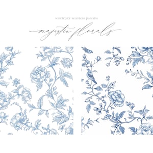 Chinoiserie Floral Seamless Patterns - Vintage Floral Patterns ...