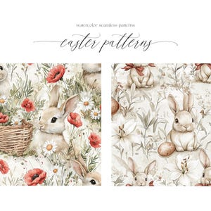Watercolor Easter Seamless Patterns, Easter Patterns, Seamless Patterns ...