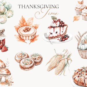 Thanksgiving Watercolor Clipart - Harvest Clipart - Turkey Clipart ...