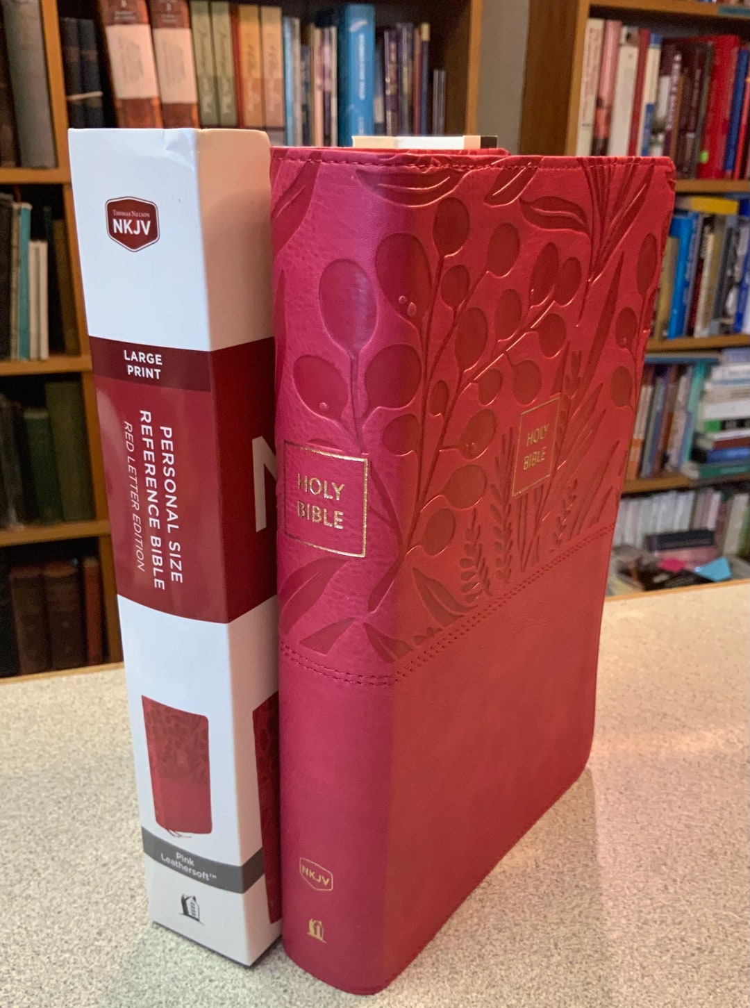 Personalized NKJV Personal Size Reference Bible - Large Print - Pink ...