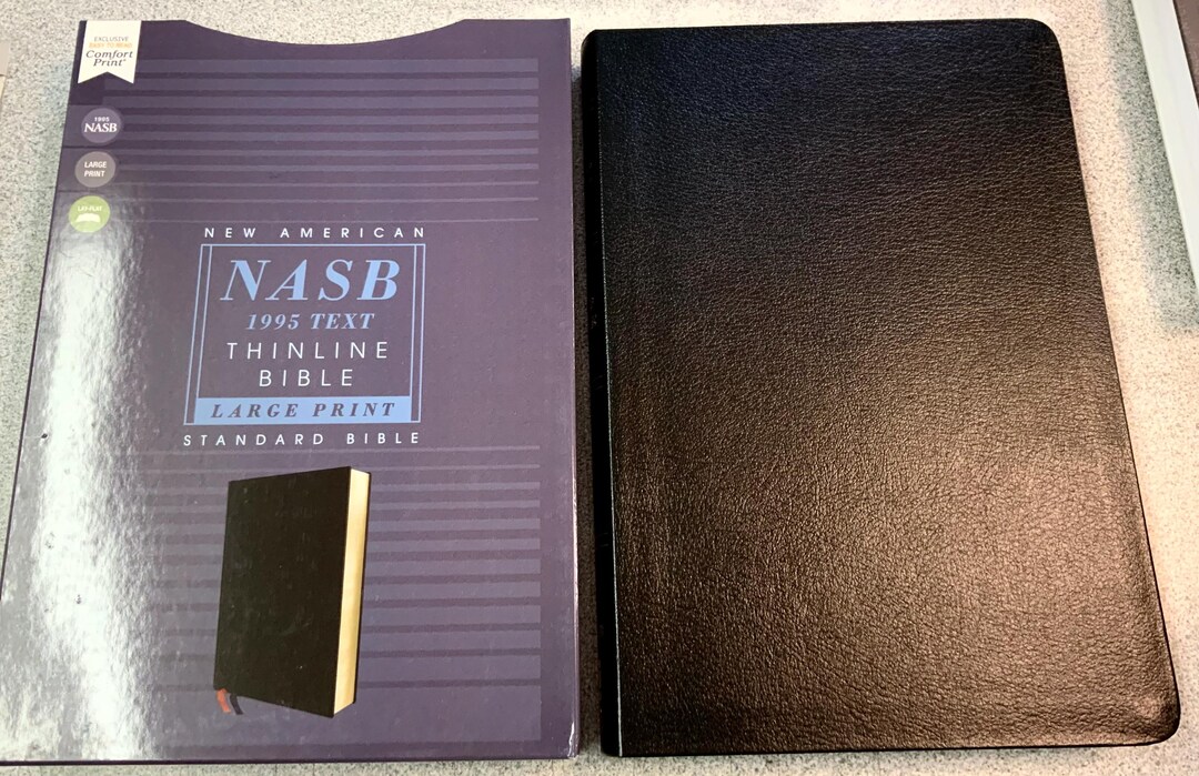 PERSONALIZED NASB LARGE Print Thinline Bible - Black Bonded Leather ...