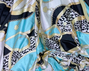 Animal Cheetah Satin Print Fabric Charmeuse Satin Cheetah by - Etsy