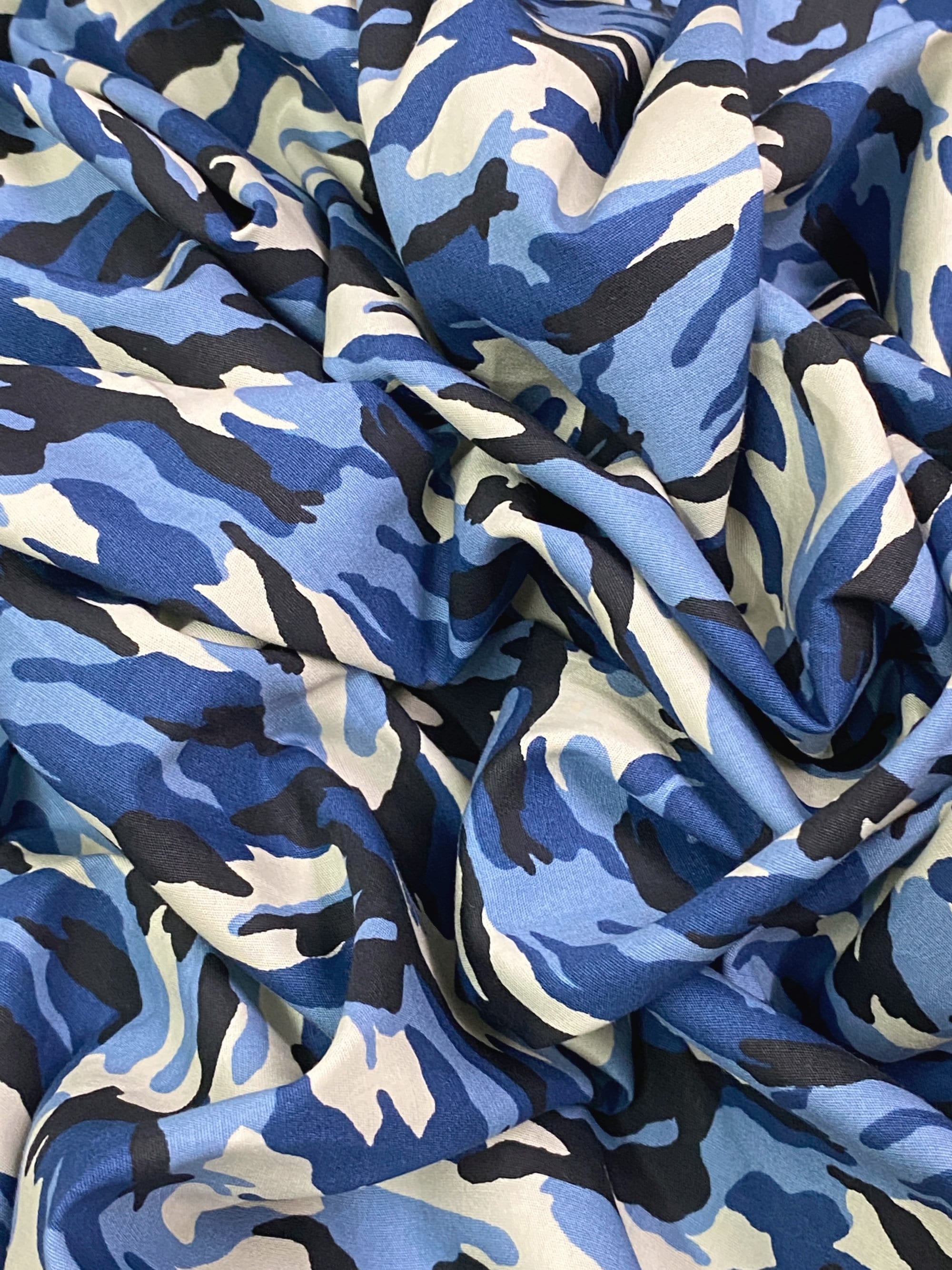 Blue Camouflage Fabric