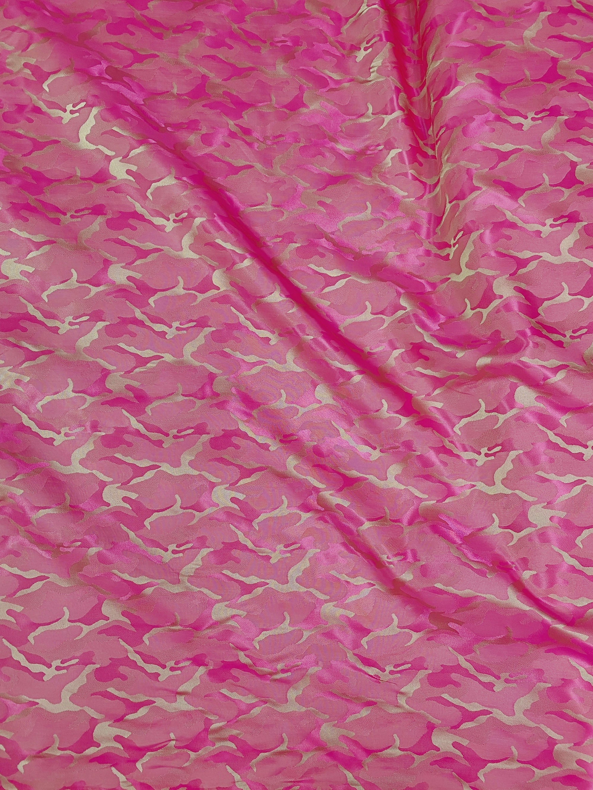 Pink Butter Tint Two-tone Iridescent Army Camouflage Viscose | Etsy