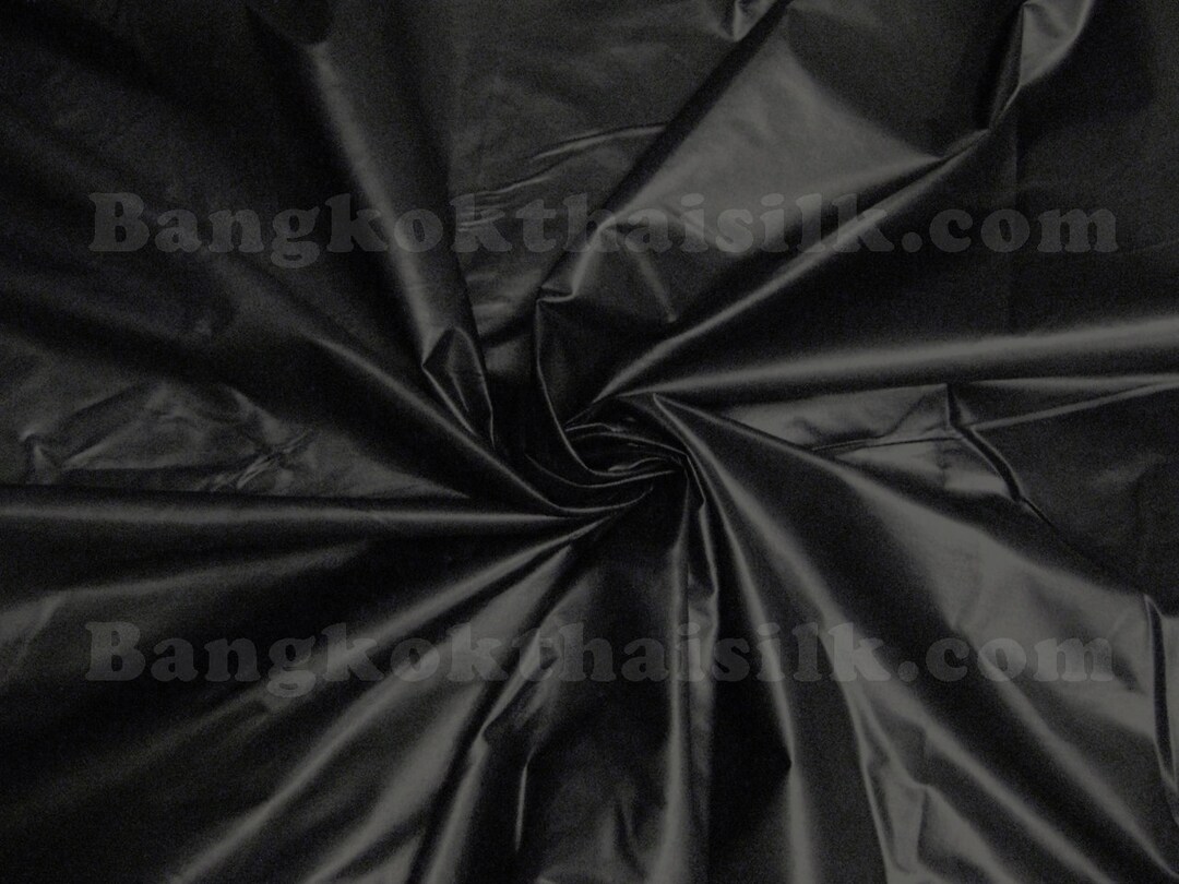 Black Polished Cotton Fabric Material 46"w BTY Smooth Glossy Sheen ...