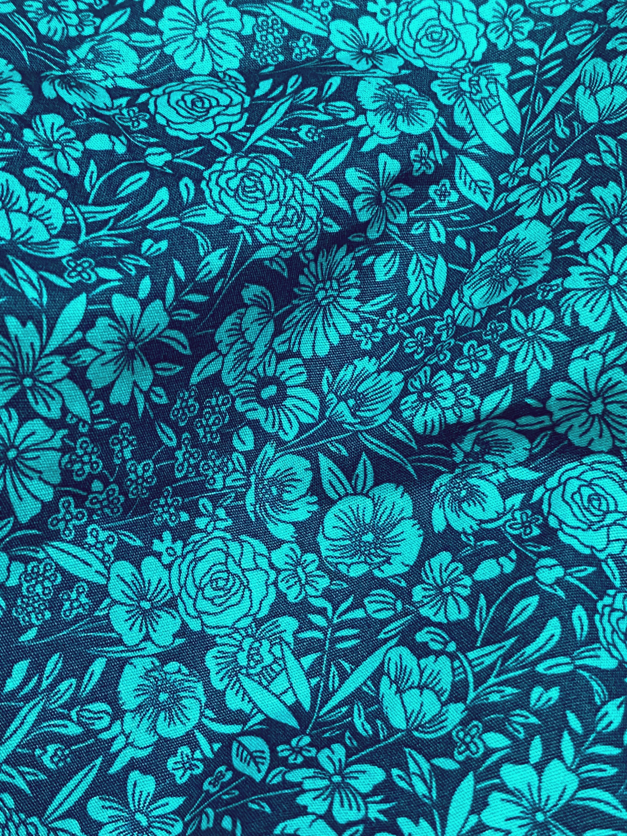 100% Cotton Floral Flower Print Fabric 44W Material BTY for | Etsy