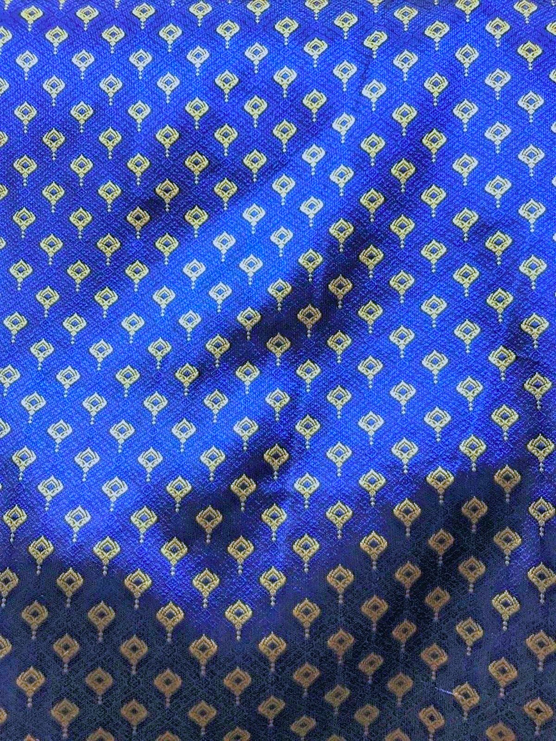 Royal Blue & Gold Thai-laos Traditional Artificial Silk Fabric - Etsy
