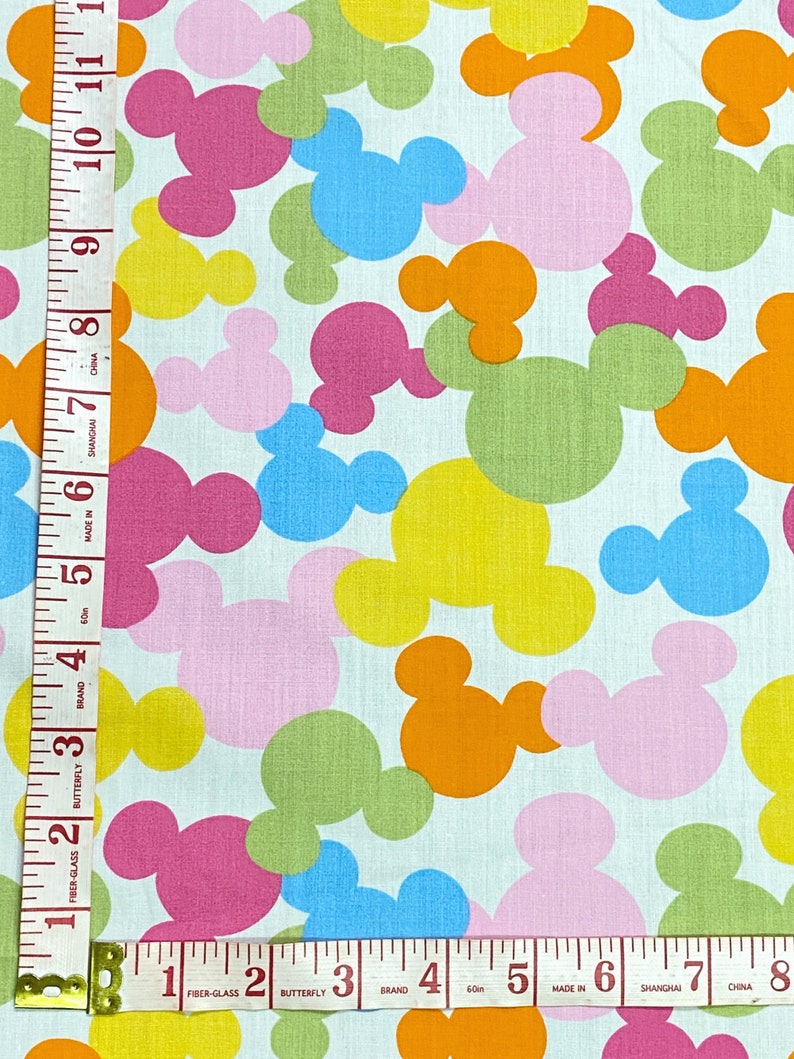 Mickey Mouse Multi-Color Prints Fabric Material 44W BTY | Etsy