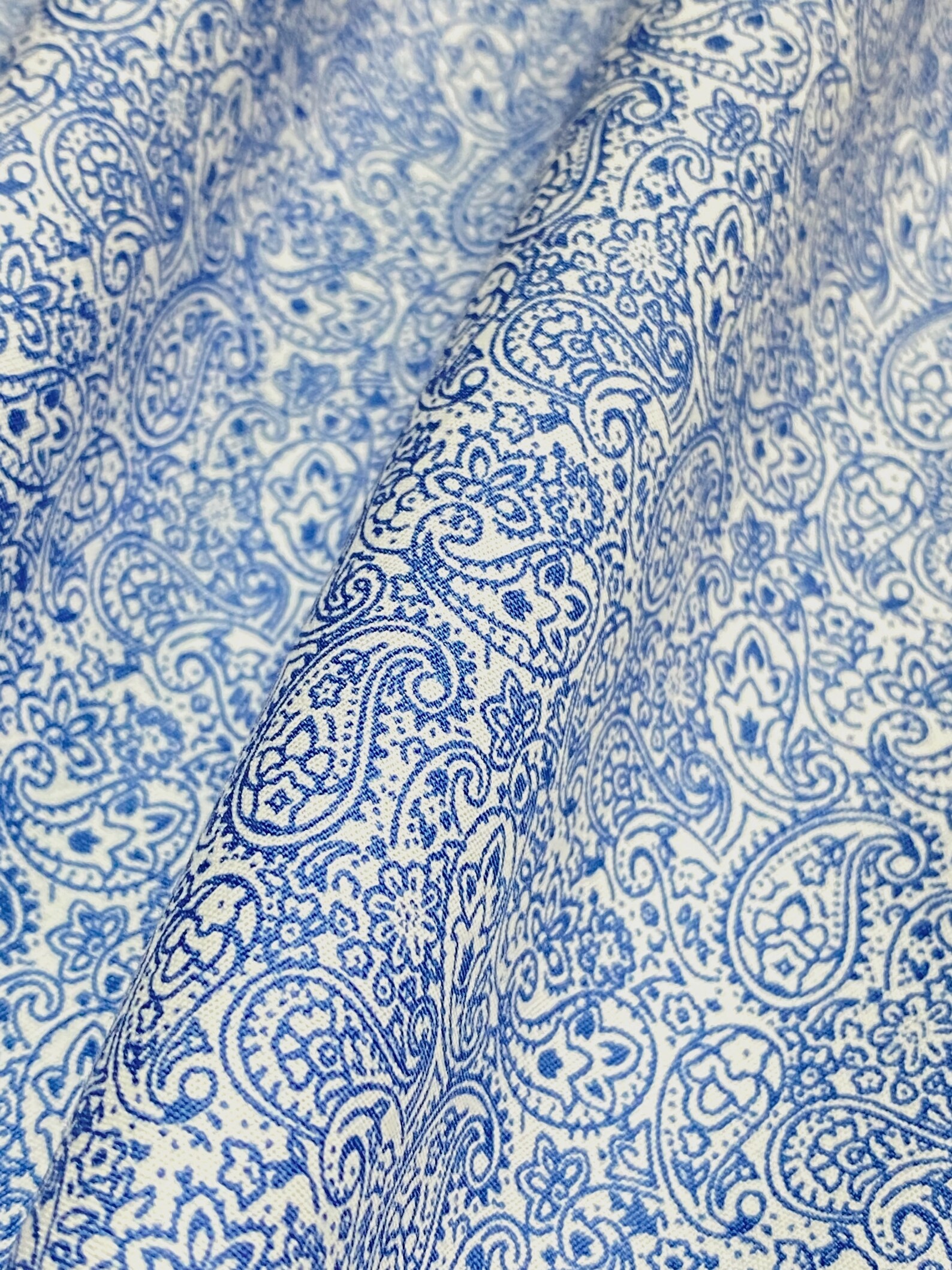 100% Cotton Paisley Floral Print Fabric 44”W Material BTY for Clothing ...
