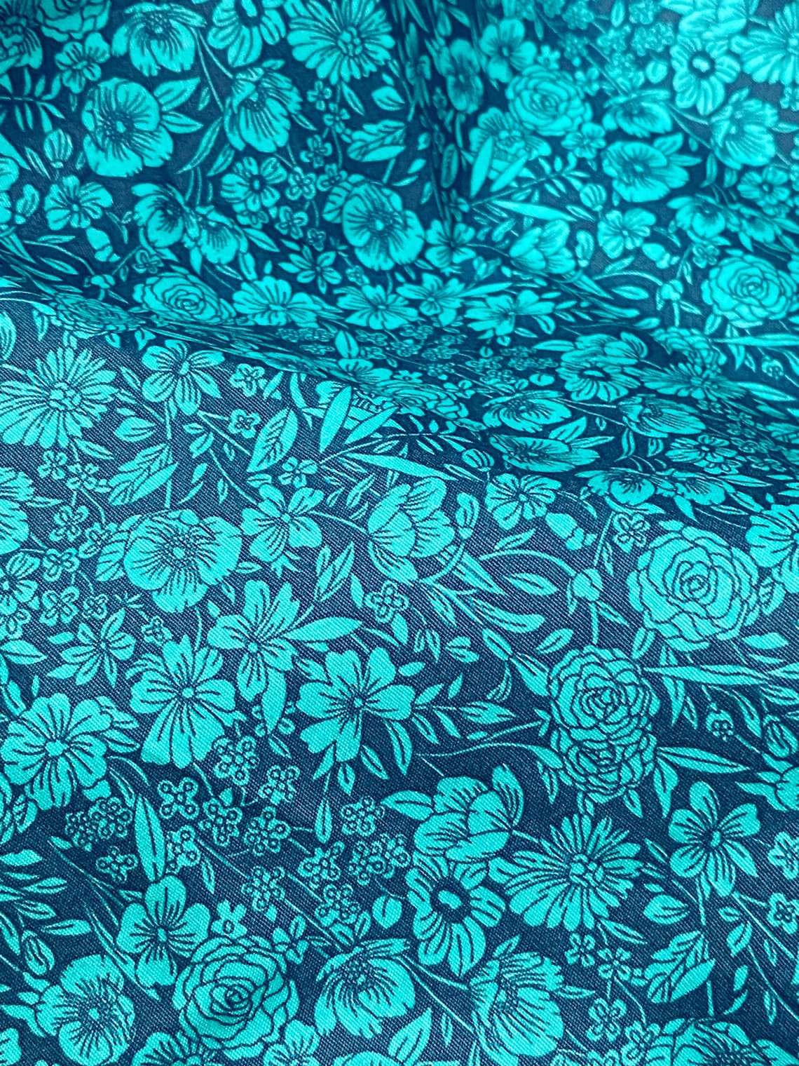 100% Cotton Floral Flower Print Fabric 44W Material BTY for | Etsy