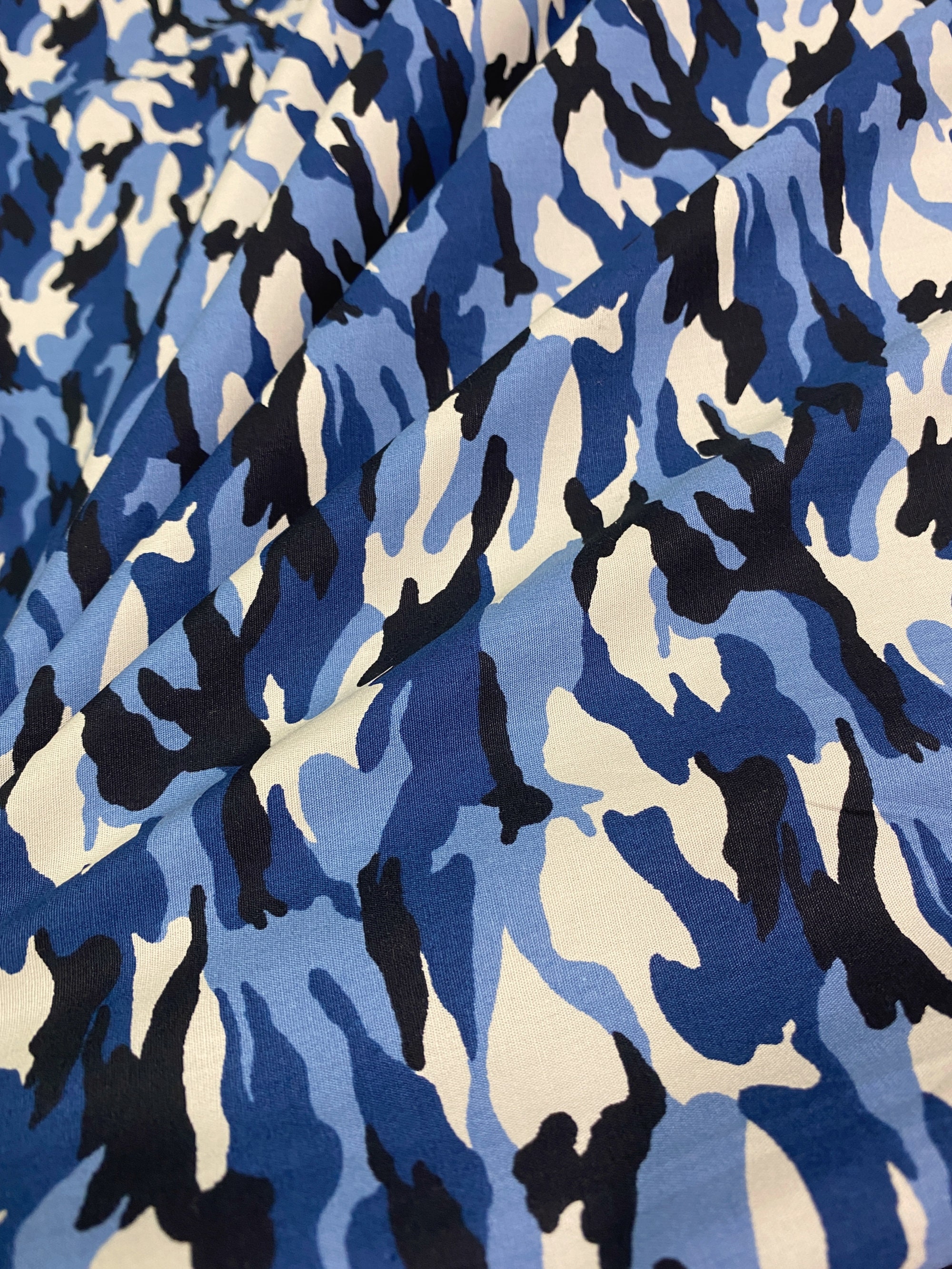 Army Camouflage 100% Cotton Blue Camo Print Fabric Material By | Etsy