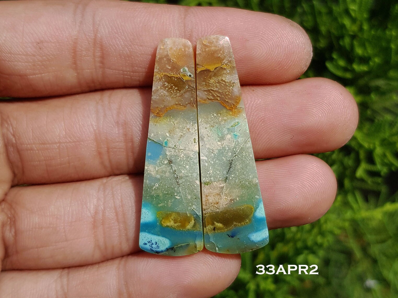 Indo Blue Opal Wood Pairs Lots for Earring Jewelry - Etsy