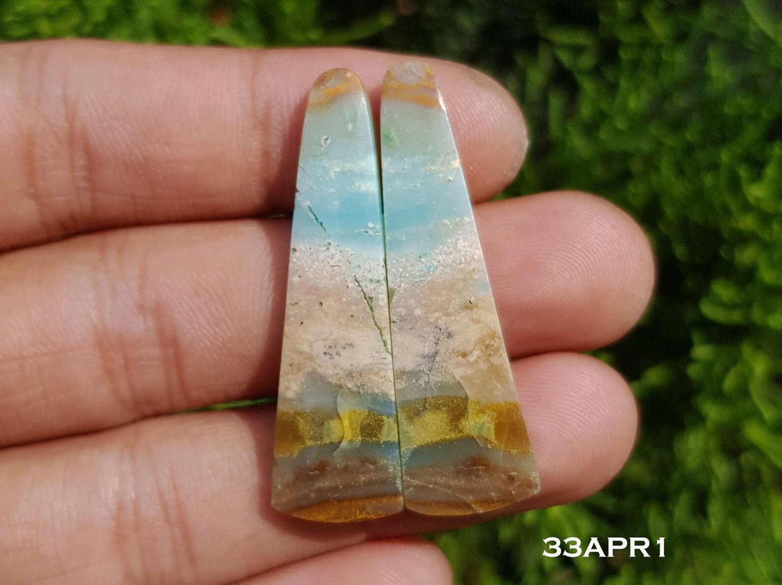 Indo Blue Opal Wood Pairs Lots for Earring Jewelry - Etsy