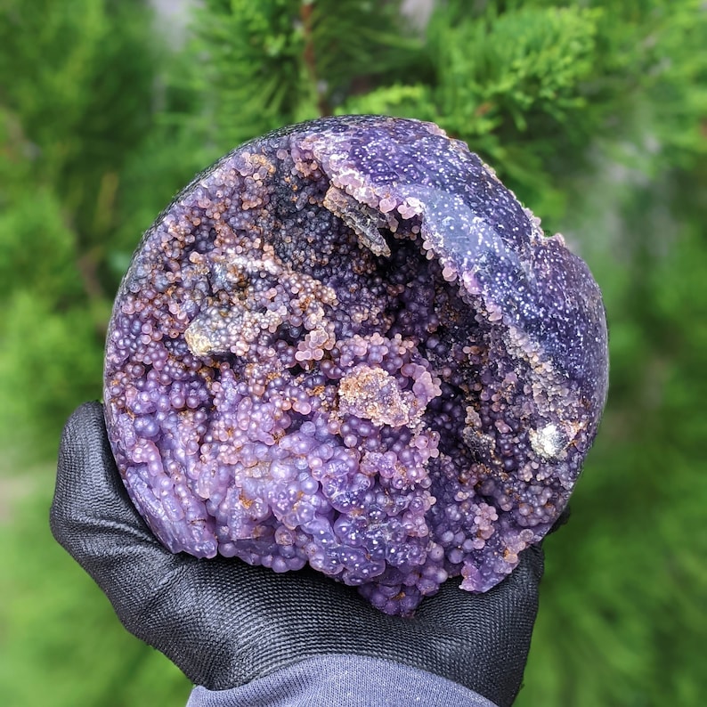 Purple Grape Agate Crystal Sphere: Home Decor, Crystal Healing - Etsy