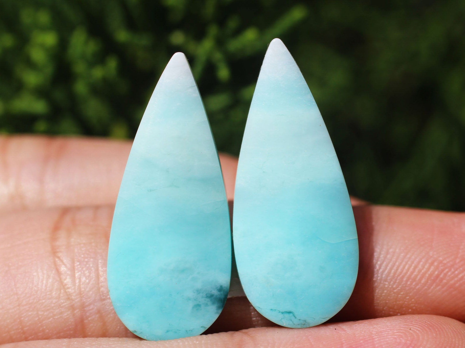 Indo Blue Opal Wood Pairs Lots for Earring Jewelry - Etsy