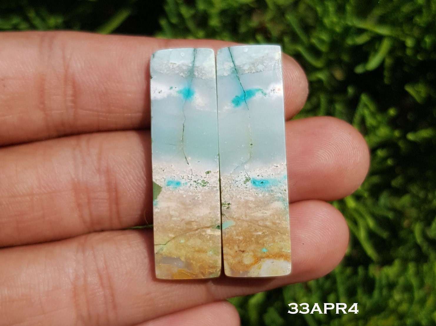 Indo Blue Opal Wood Pairs Lots for Earring Jewelry - Etsy