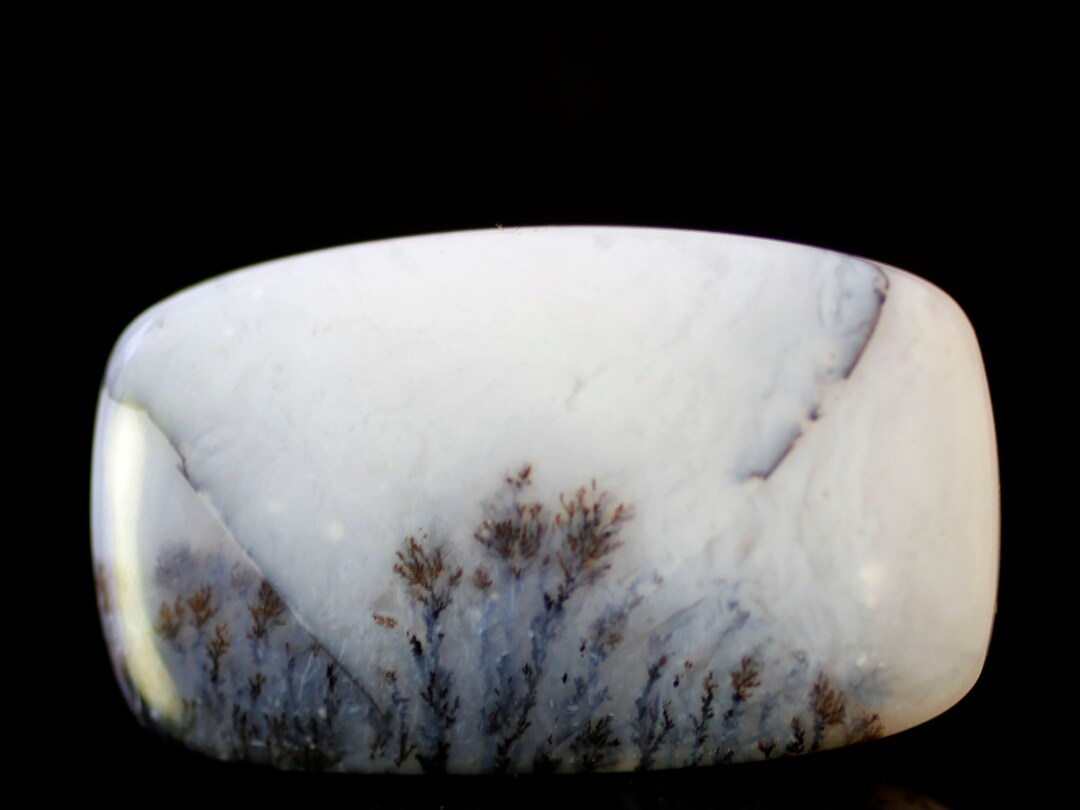Dendritic Agate Stone: Translucent Chalcedony Quartz (25 X 15 X 4 Mm ...