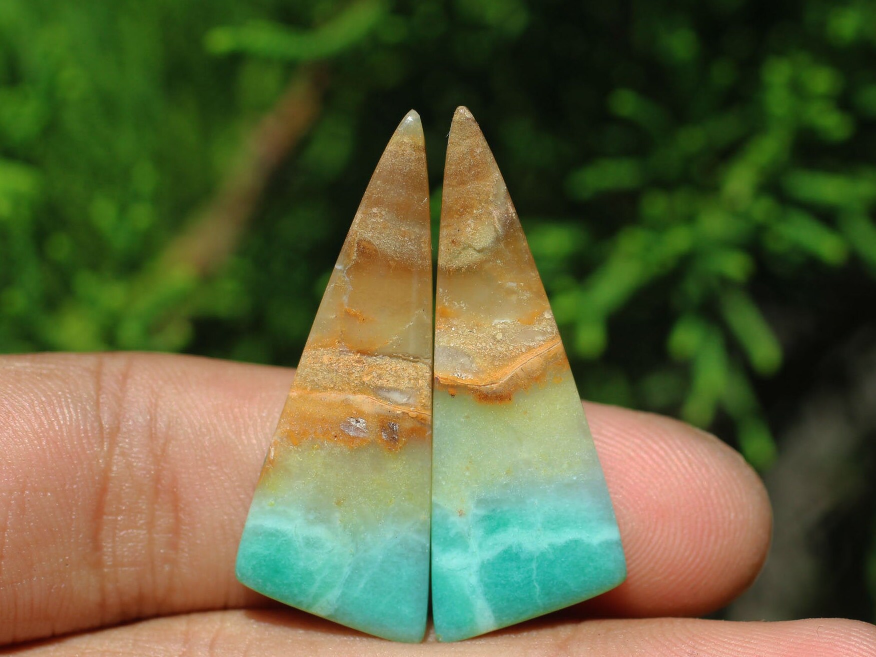 Indo Blue Opal Wood Pairs Lots for earring jewelry | Etsy