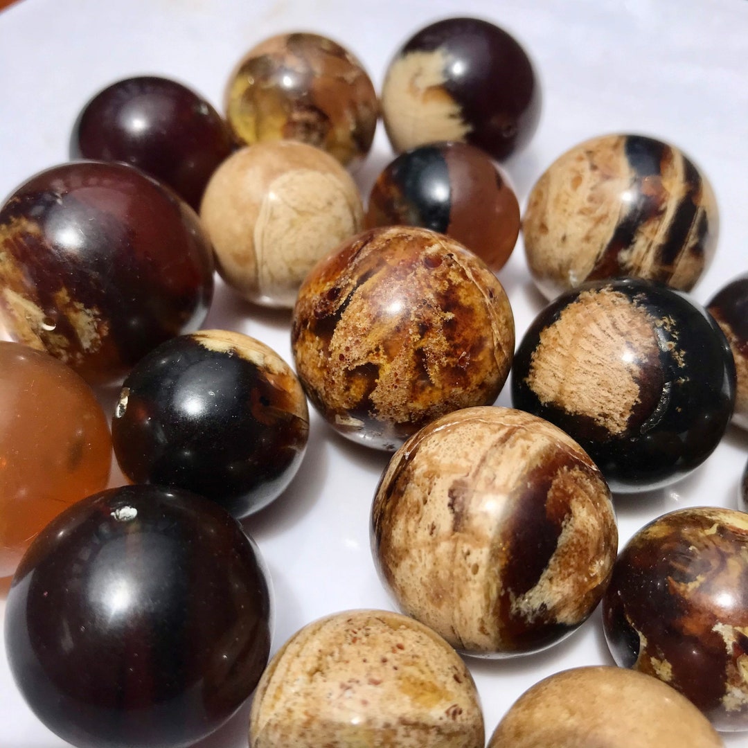 Amber Sphere 10-15 Mm / Amber Ball / Honey Amber Sphere / With Drilled ...